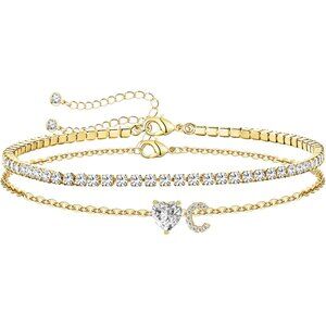 Jewelry | Gold Bracelets For Women Trendy Dainty 14k Gold Plated ...